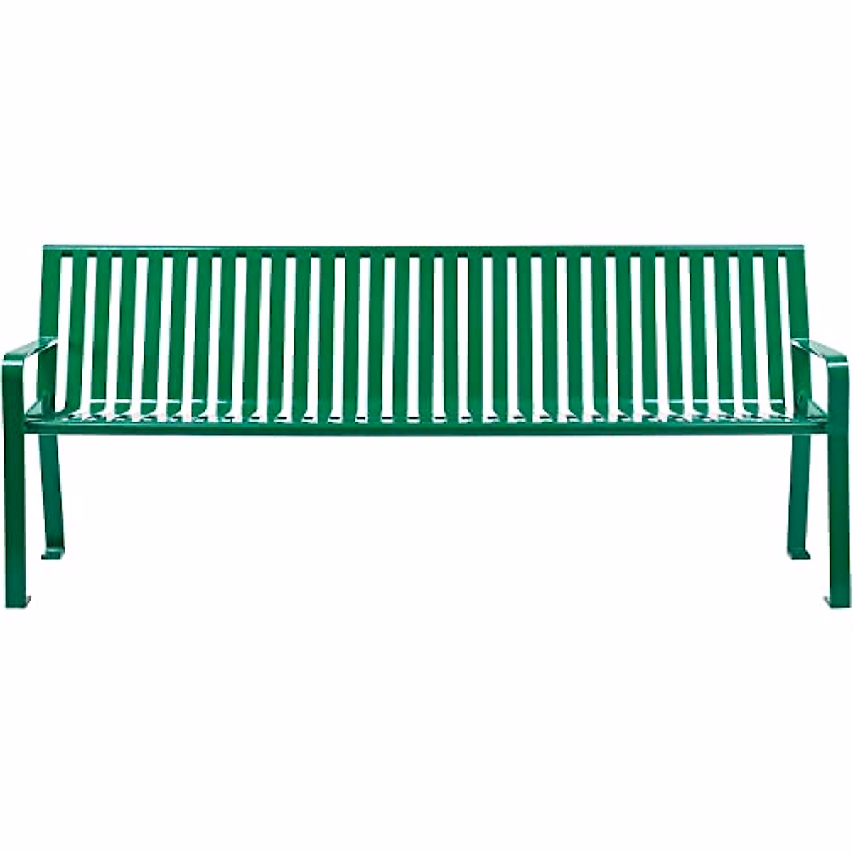 Global Industrial 6' Park Bench, Steel Slat, Green
