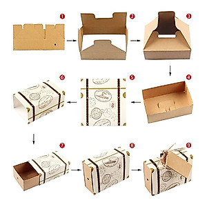 VstarOne 40 pcs Small Candy Box Candy Treat Gift Boxes Mini Suitcase Party Favor Candy Box Retro Candy Gift Box for Travel Theme Party Wedding Birthday Bridal Shower Party Party Favors Supplies