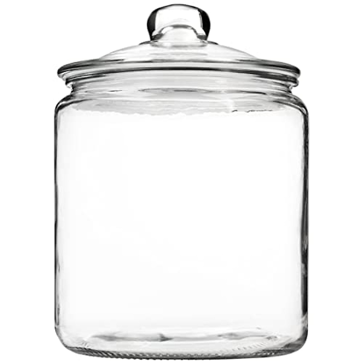 1 Gallon Glass Cookie Jar - Large Food Storage Container with Airtight Lid - Keep Fresh Flour, Chewy Pet Treats, Candy, Dried Foods, Detergent Pods for Your Kitchen or Laundry Room- Pack of 1