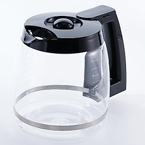 Replacement 12-Cup Glass Carafe, Compatible with Cuisinart Coffee Maker, Replaces DCC-1200PRC (Decorative Stainless-steel Handle)