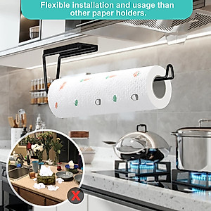 Paper Towels Holder, Wall Mounted Paper Towel Holders Napkin Holders for Kitchen Self-Adhesive or Drilling