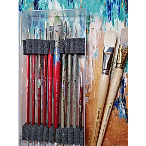 ArtBin KW903 Brush Box with Foam Inserts, Fine Art Portable Paint Brush Organizer, Clear