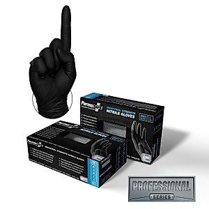 PermaSafe HD Industrial Strength, Nitrile Disposable Gloves, 6+ Mil, Latex Free, Raised Diamond Texture, Mechanic’s Gloves (Medium, Box of 100)