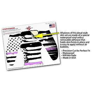 WraptorSkinz Skin Wrap compatible with Sony PS5 DualSense Controller Brushed USA American Flag Pink Line (CONTROLLER NOT INCLUDED)