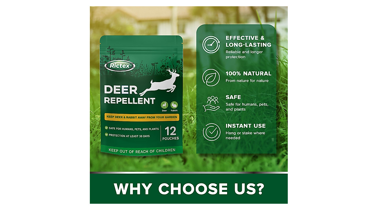Deer Rabbit Outdoor Repellent Pouches: Deer Deterrent for Garden ...