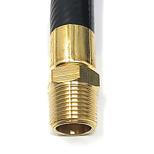6' LP Propane Gas Hose Pressure Washer Hose Air Hose Assembly 3/8" Female Flare Coupling Connector Fitting x 3/8" Male NPT [948-814] High or Low Pressure for LP Gas Tanks RV BBQ Heaters Air Compressor