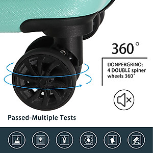 Aklsvion Luggage Sets 3 Piece(20/24/28)-Suitcase Set- Luggage with Wheels-PC + ABS Durable Lightweight Rotating hardshell suitcase 5PCS(Mint Green)…