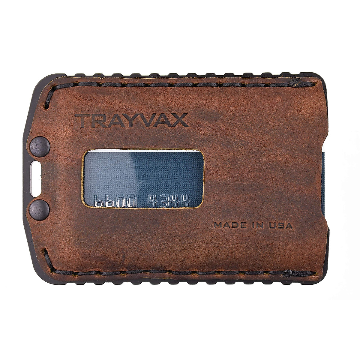 Trayvax Ascent Wallet, RFID Front Pocket Money and Credit Card Holder, Minimalist Slim Leather Metal Wallet for Men and Women, Black Mississippi Mud