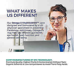 VitalRemedyMD Omega 3 Fish Oil - Premium Burpless Fish Oil Supplement, Ultra Strength DHA & EPA with Omega 3, Natural Fish Oil Capsules (1 Month Supply)