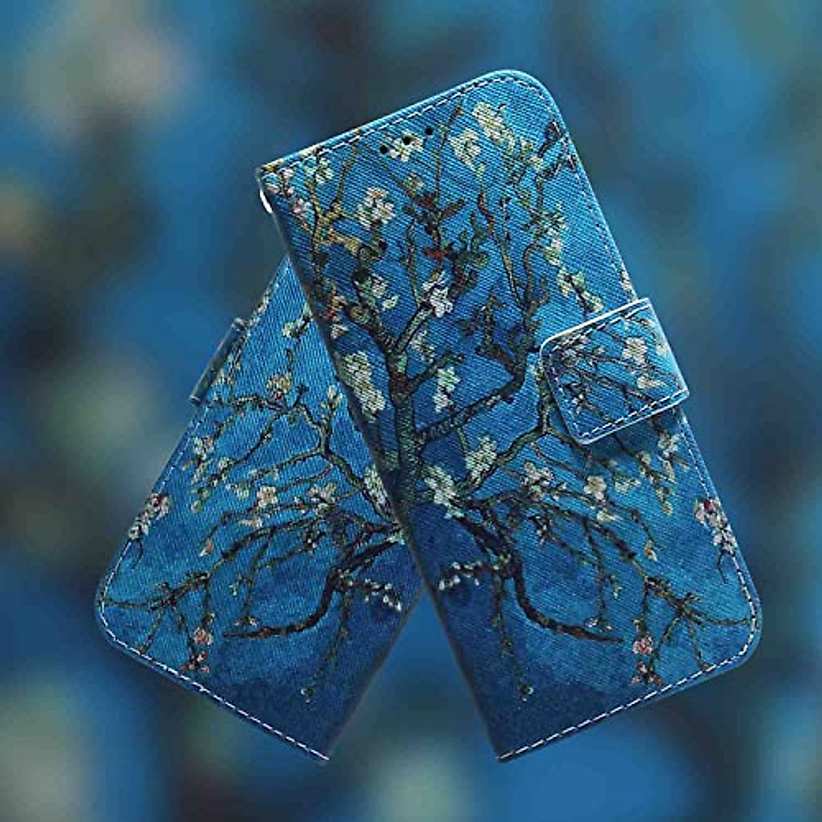 SHOYAO Phone Cover Wallet Folio Case for Oppo REALME 7 PRO, Premium PU Leather Slim Fit Cover for REALME 7 PRO, Horizontal Viewing Stand, Business, Apricot Flower