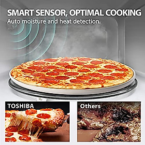 Toshiba ML-EM62P(SS) Large Countertop Microwave with Smart Sensor, 6 Menus, Auto Defrost, ECO Mode, Mute Option & 16.5" Position Memory Turntable, 2.2 Cu Ft, 1200W, Stainless Steel