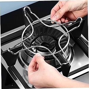 RORPOIR 2pcs Gas Stove Bracket Wok Pan Support Stand Milk Pot Grate Gas Stove Trivet Stainless Steel Saute Pan Oven Pans Kitchen Utensil Holder Gas Stove Support Rings Gas Stove Supports