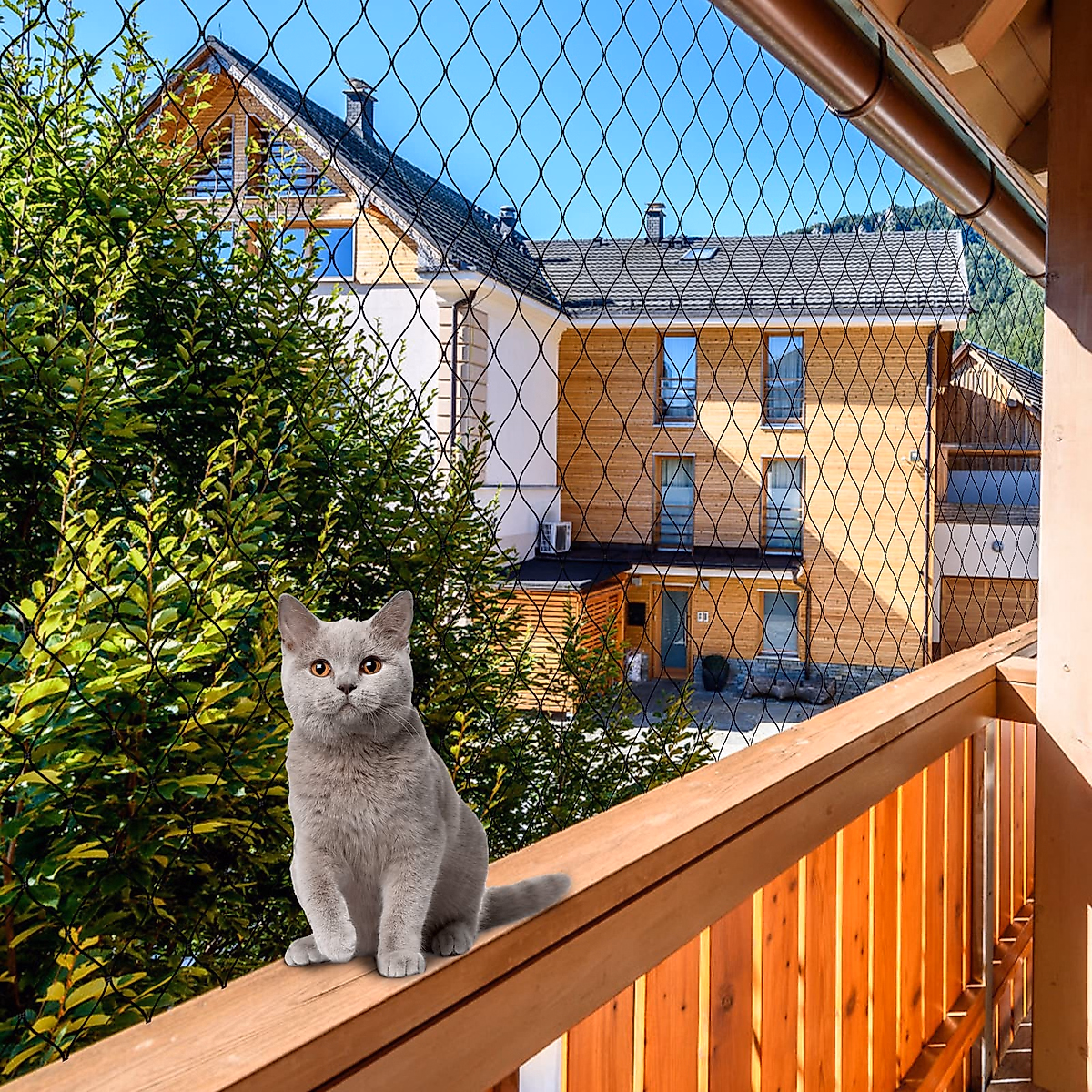 Bird Netting for Chicken Coop - 50x50ft Poultry Netting Over Chicken Run & Chicken Pen, Heavy Duty 2.4” Mesh Garden Net for Blueberry Bushes, Fruit Trees and Vegetable Against Birds, Deer, Squirrels