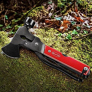 RoverTac Camping Essentials Multi Tool Axe Hatchet Survival Gear 14-in-1 Multitool Knife Hammer Pliers Saw Bottle Can Opener Screwdriver Multitool for Camping Hiking Survival Christmas Gifts for Men