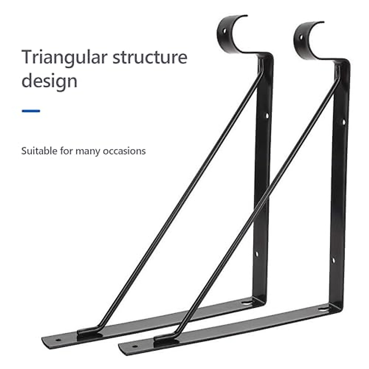 Libcflcc Tripod Shelf Storage Storage Rack Wall Storage Triangular Design Closet Rod Brackets Heavy Duty Holder Wardrobe Rod Organizer Black