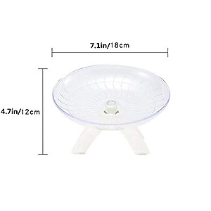 Hamster Flying Saucer Silent Running Exercise Wheel for Hamsters, Gerbils, Mice,Hedgehog and Other Small Pets Silent Running Wheel Hamster Wheel (White)