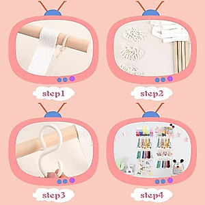 Watbeyoz Headband Hair Bows Holder Organizer for Girls，Hanging Baby Headband Holder Storage Organizer Wall Decor for Toddler Girls Room Door,Closet,Wall (White)