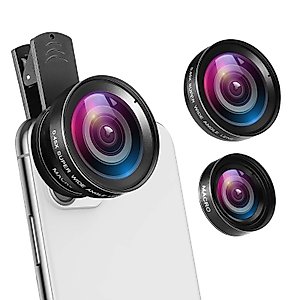 Criacr Phone Camera Lens, 0.45X Super Wide Angle Lens, 15X Macro Lens, Clip-On 2 in 1 Professional for iPhone Lens Kit for TIK Tok, Vlog, Yotube, Compatible with iPhone, Samsung, Google Pixel