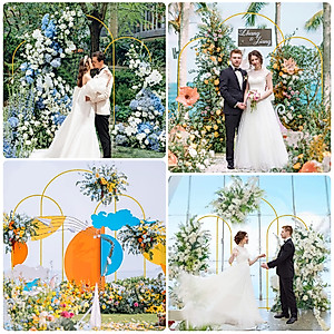 Asee'm Arch Backdrop Stand Set of 3 Gold Metal Arched Frame (7.2FT, 6FT, 6FT) for Wedding Parties Birthday Ceremony Graduation Anniversary Baby Shower Floral Background Decoration