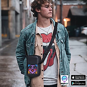 LED Crossbody Bag with Bluetooth & Programmable, Mini Messenger Shoulder Handbag Wallet With Full-Color Screen, Small Crossbody Cell Phone Purse for Women