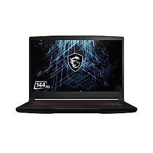 MSI GF63 15.6" 144hz Gaming Laptop: Intel Core i7-11800H, RTX 3050, 16GB, 512GB NVMe SSD, Win11 (11UC-1245) Black