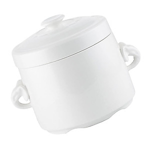 Hemoton Stew Pot Small Ceramic Stew Pot Miso Soup Bowl With Lid Chinese Style Bowl For Birds Nest Tonic Noodle Soup Salad Pasta - 9.3Oz(275ml)