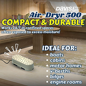 Davis Instruments Air-Dryr 500 Dehumidifier Bundle (2 Pack) Quiet Boat Dehumidifier for Moisture Problems and Wet Air Solution - Portable Dehumidifier for RVs, Campers, Boats, Home, Office and More!
