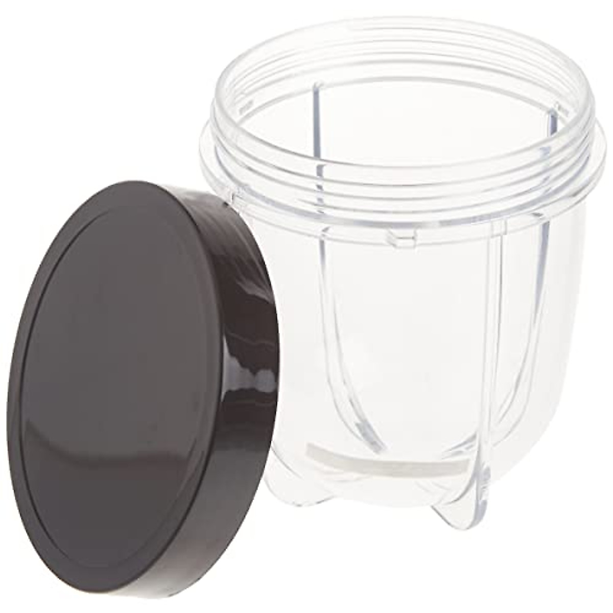Magic Bullet 12 oz Short Cup with Resealable Lid, 1 Count (Pack of 1), Clear/Black