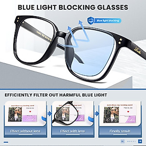 livho 2 Pack Blue Light Glasses for Women Men Computer Bluelight Blocking Glasses Anti Eye Fatigue