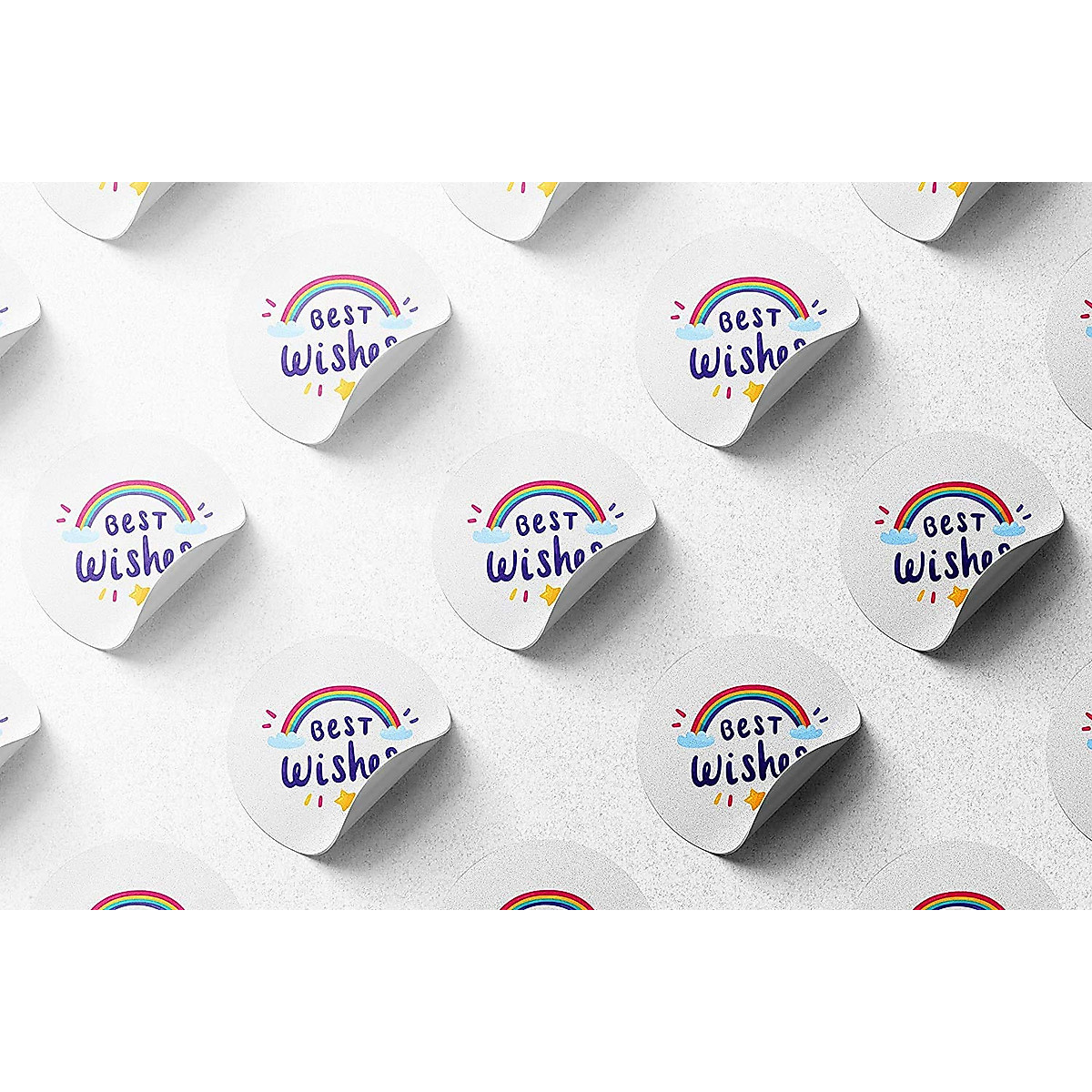 300 pcs Premium Custom Stickers Paper 2 inch Round Uncoated - Personalized Stickers for Businesses with Logo and Name. Birthday and Wedding Favors. Baby Pets Label Product Boxes