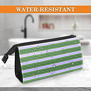 TBOUOBT Cosmetic Travel Bags, Makeup Case, Makeup Bag for Toiletries, green purple stripe