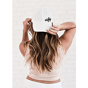 ModParty Wifey Hat | Bride Baseball Cap | White Cap with Embroidered Patch | Honeymoon Wedding Gift Idea | Adjustable Buckle Women’s Hat