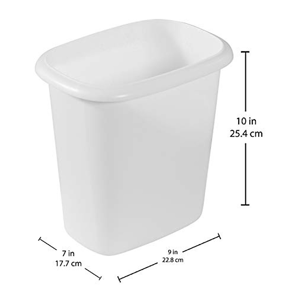 Rubbermaid 6 Quart 1.5 Gallon Traditionally Shaped Heavy Duty Lightweight Bedroom, Bathroom, and Office Wastebasket Trash Can (2 Pack)