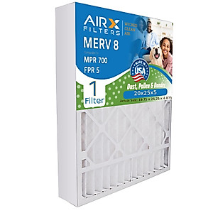 AIRX FILTERS WICKED CLEAN AIR. 20x25x5 Air Filter MERV 8 Compatible with Air Bear 255649-102 Furnace Filter 1 Single Filter