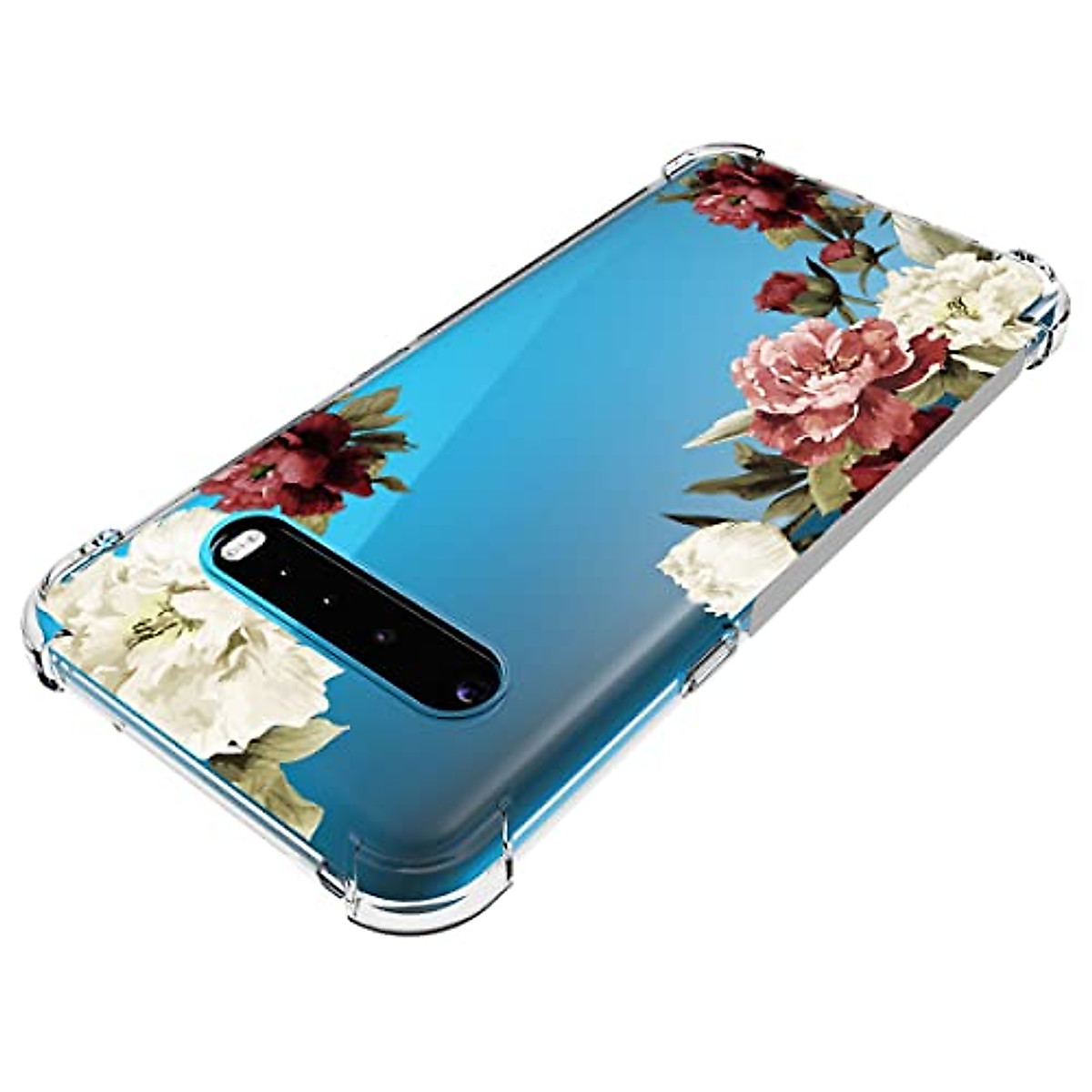 Zoeirc Case for LG V60 ThinQ 5G Case/LG V60/LM-V600 Clear Case for Girls Women, Soft TPU Shockproof Protective Transparent Case Cover for LG V60 (Blossom Flower)