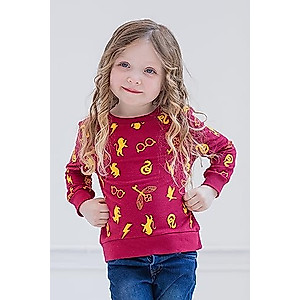 Harry Potter Little Girls French Terry Cosplay Pullover Sweatshirt Red 7-8