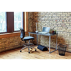 Safco Products Metro Extended Height Rolling Chair 3442BL Ergonomic & Pneumatic Height Adjustment 250lbs Load Capacity Padded Fabric Swivel Base Black