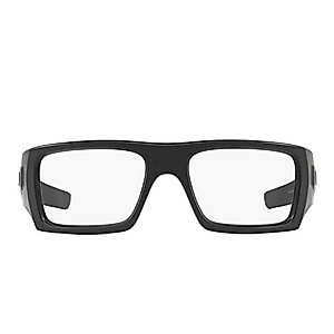 Oakley Men's Det Cord Rectangular Glasses (Matte Black, 61 mm) Bundle with Large Metal Vault Case and USA Flag Lens Cleaning Kit