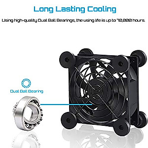upHere USB Computer Fan Black,Dual 80mm Fan,3 Adjustable Speeds Silent Fan for Computer Cases Computer Cabinet PlayStation Xbox Cooling,U804