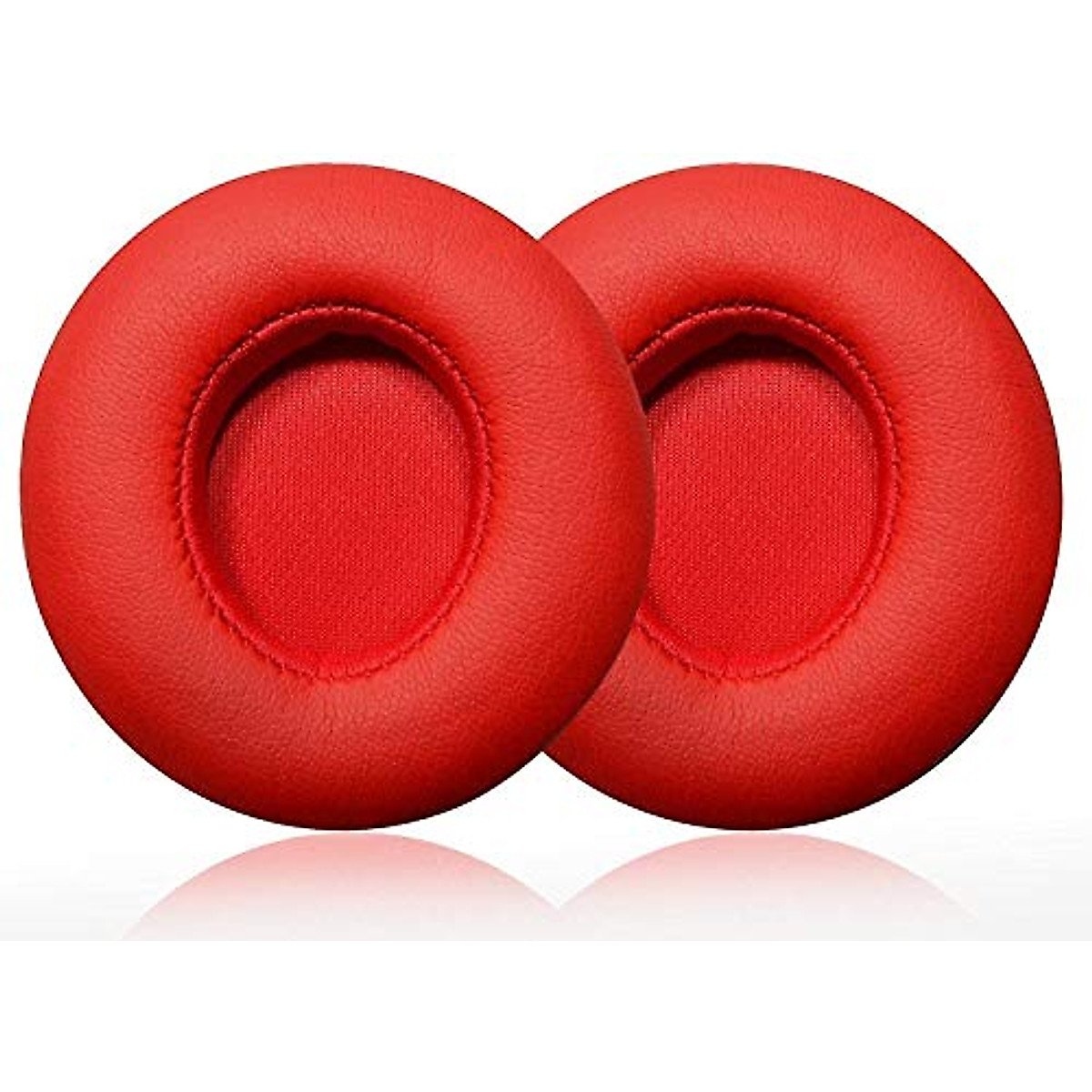 Replacement Ear Pads Ear Cushion Kit Memory Foam Earpads Compatible with Beats Solo 2 Solo 3 Wireless Headphones with Soft Protein Leather (Red)
