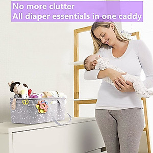 QiANBiRD Baby Diaper Caddy Organizer Extra Large Diaper Caddy Organizer for Boy Girl Diaper Holder Tote Bag for Changing Table Car Travel Registry Favorites Newborn Essentials Must Haves Itemss…