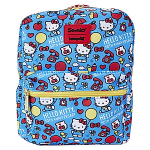 Loungefly Sanrio Hello Kitty 50th Anniversary All Over Print Square Nylon Mini Backpack