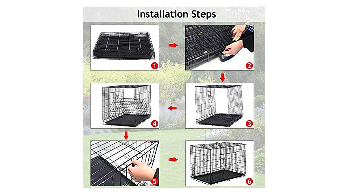 48 inch Dog Cage Large XXL Dog Crates for Large Dogs Folding Dog ...