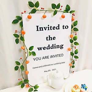 Artificial Fruit Tangerine Oranges Hanging Vines Plant Garland Artificial Berries Kumquat Wreath for Home Garden Wedding Party Decor (Tangerine Vine, 4 Pack)