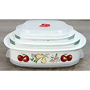 Reston Lloyd 6-Piece Microwave Cookware, Steamer, Storage Set Corelle Coordinates, 3, White