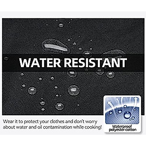NLUS Server Aprons with 8 Pockets, Water Oil Stain Resistant Waitress Waiter Waist Aprons Poly/Cotton Bistro Apron for Women Men, 24 X 12 inch - 2 Pack