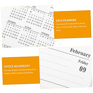 STOBOK 2024 Diary Daily Work Planner Undated Planner Weekly and Monthly Planner Notebook Digital Calendar Planner Weekly Planner Weekly Pocket Planner Imitation Leather Books Number