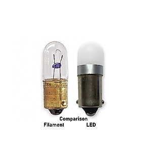 #313 Miniature Bayonet Bulb LED Replacement (2-Pack) | 28vdc | Ba9s Base | Bulb Shape: T3 1/4 | Replaces Bulb Numbers: 313 1818 1819 1820 1820BTS 1829 1843 1864 1873 757 1437 (2-Pack; Warm White)