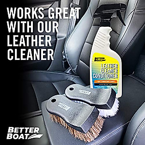 Upholstery Brush Set Carpet Brush Car Cleaning Brush Horse Hair Brush and Car Brush Horsehair Detailing for Car Upholstery Cleaner Leather Brush, Interior, Boat, Couch and Sofa