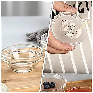 Housoutil 8PCS Stackable Food Prep Bowl, Multipurpose Clear Glass Jelly Bowls, Glass Stackable Dessert Bowls Set Dishware Safe for Kitchen Dessert, Dips, and Candy Dishes Nut (4XSmall, 4XLarge)